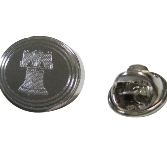 Kiola Designs | Accessories | Silver Toned Etched Oval Liberty Bell ...